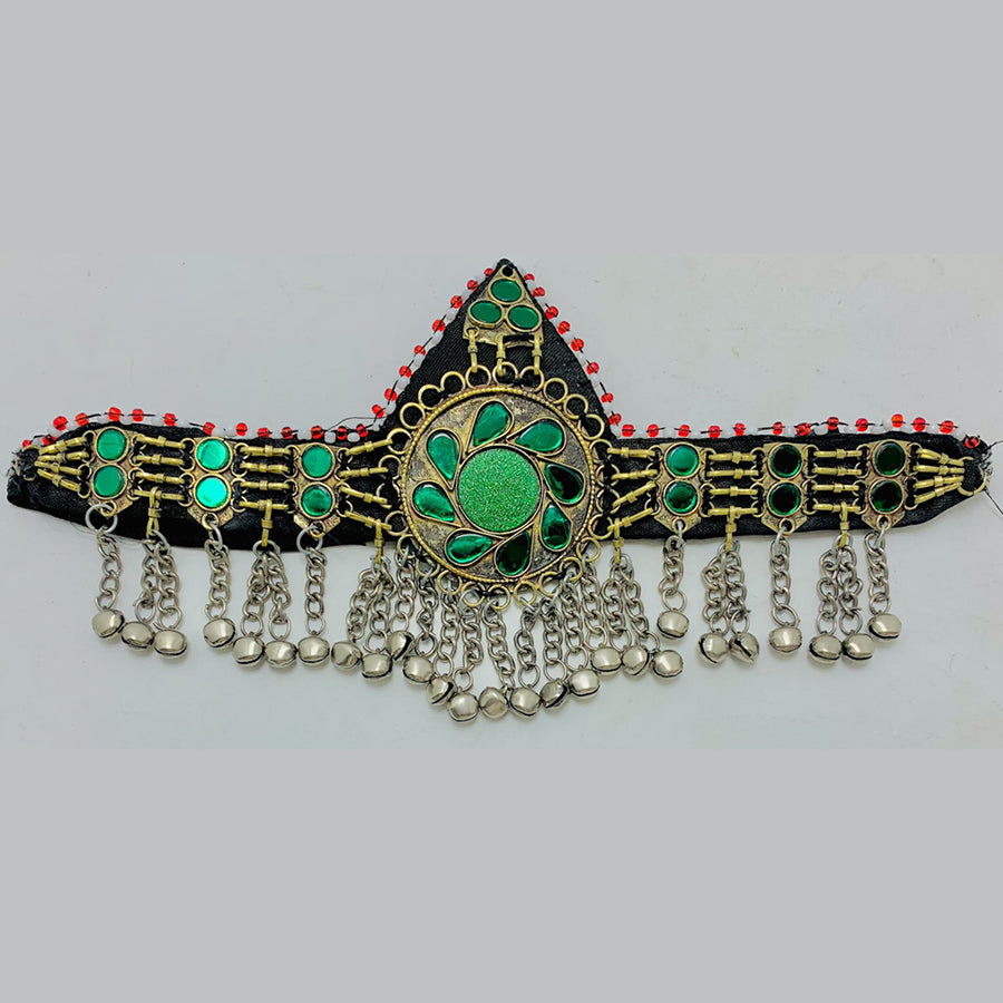 Traditional Green Handmade Tribal Matha Patti – Vintarust