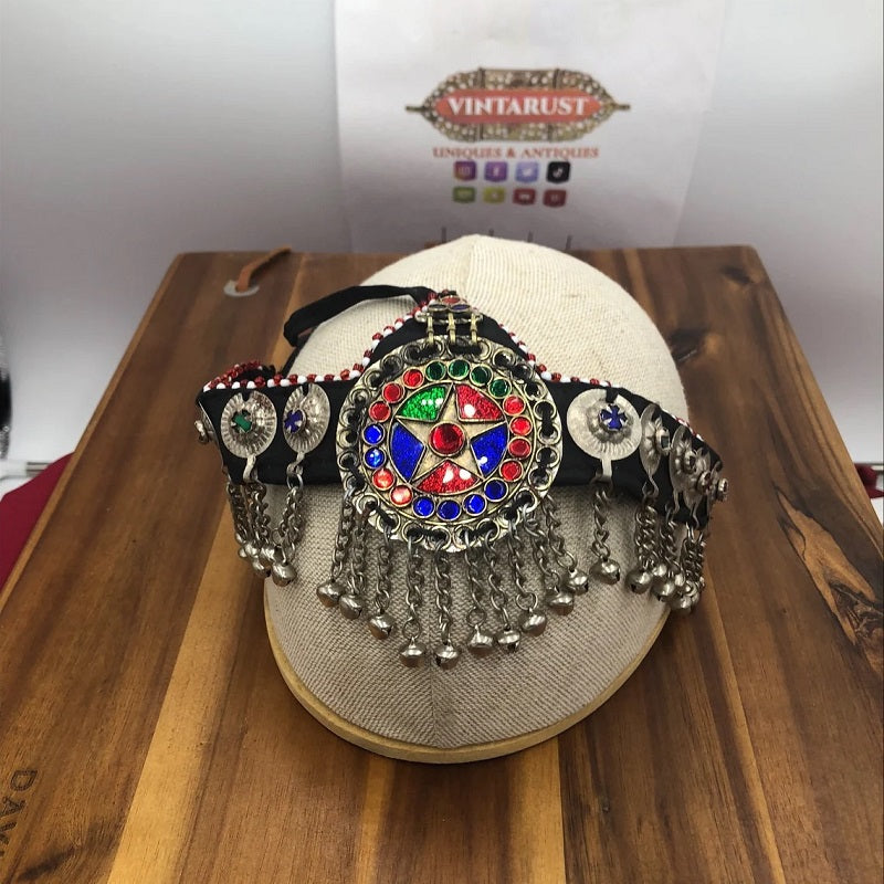 Traditional Matha Patti With Multicolor Glass Stones Head Piece – Vintarust