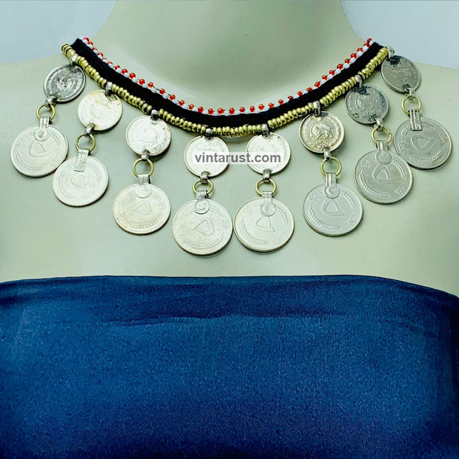 Vintage Dangling Coins Choker Necklace – Vintarust