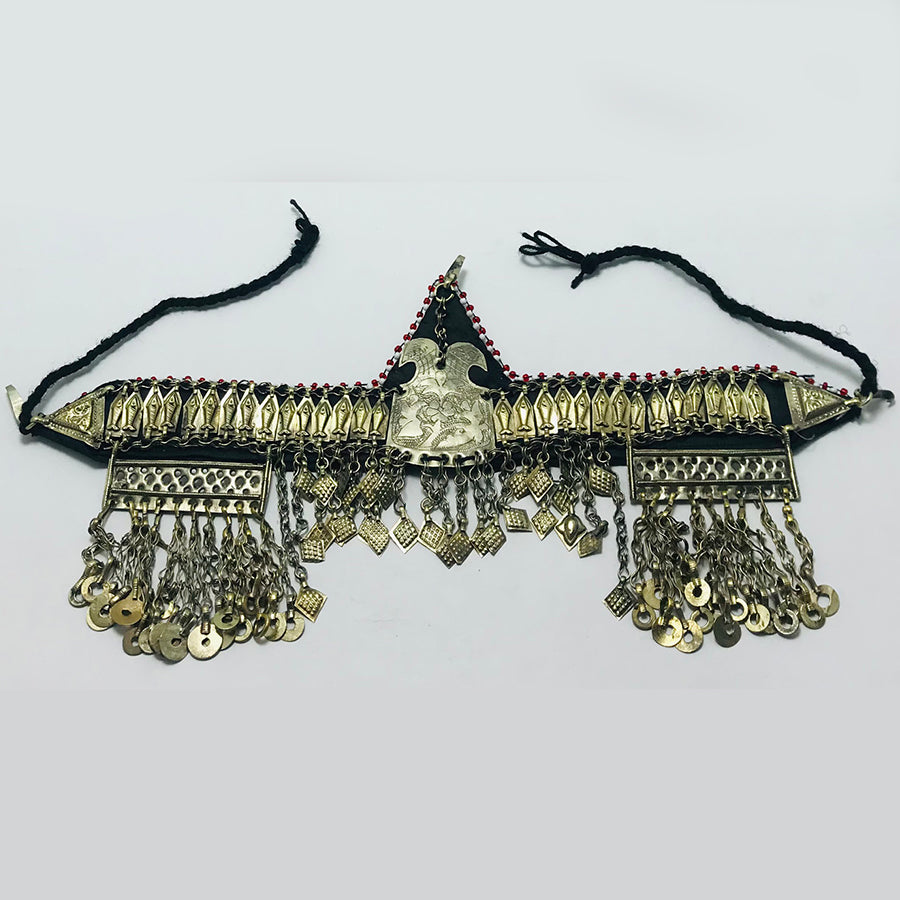 Vintage Handmade Headpiece Kuchi Turkmen Mathpatti – Vintarust