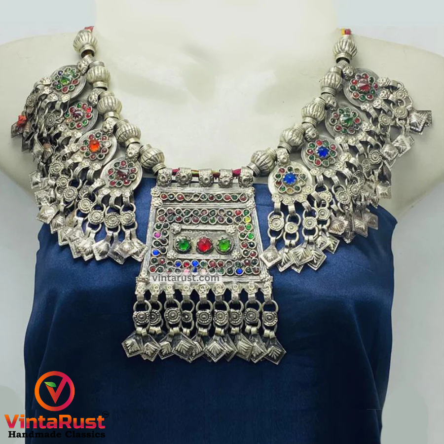 Beaded Chain Coins Afghan Necklace – Vintarust