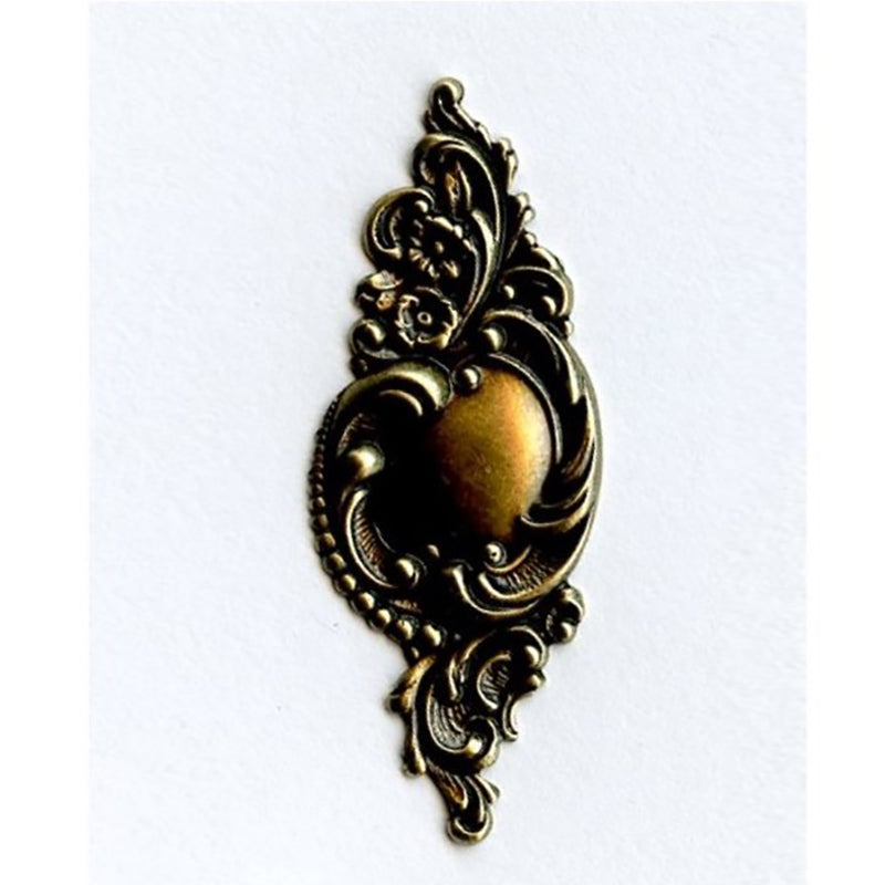 Flourish Cartouche Floral Design Oxidized Brass – Vintarust