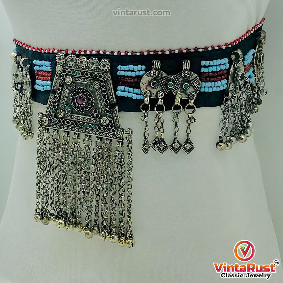 Vintage Kuchi Belt, Tribal Big Pendant and Coins – Vintarust